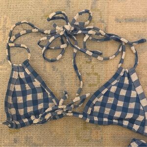 Montce | Swim | Montce Blue And White Gingham Bikini Top | Poshmark